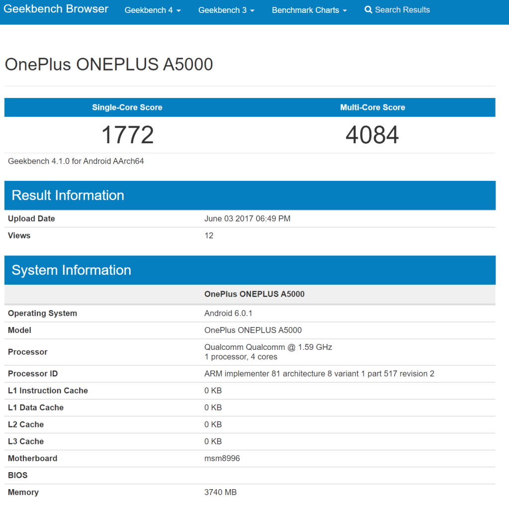 Oneplus 5 depotenziato appare su Geekbench - Batista70
