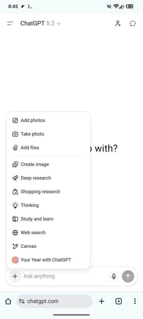 ChatGPT Mobile: nuova UI per gli allegati - Batista70