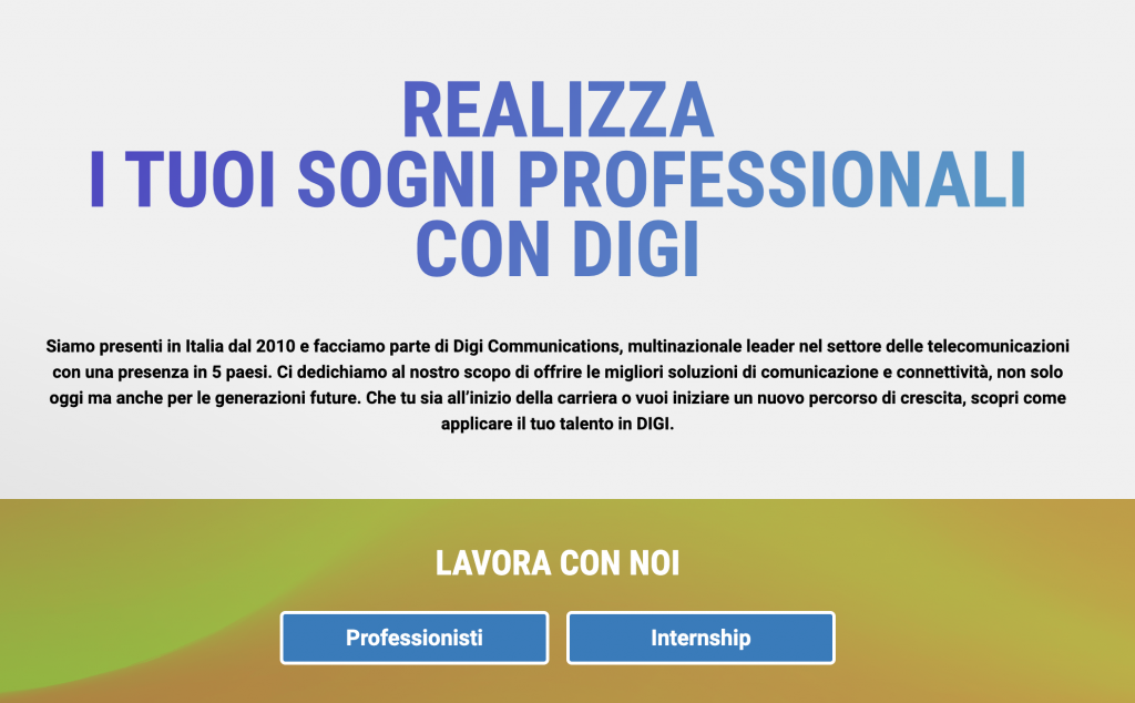 Opportunità di carriera tecnologica con Digi Mobil Italia - Batista70