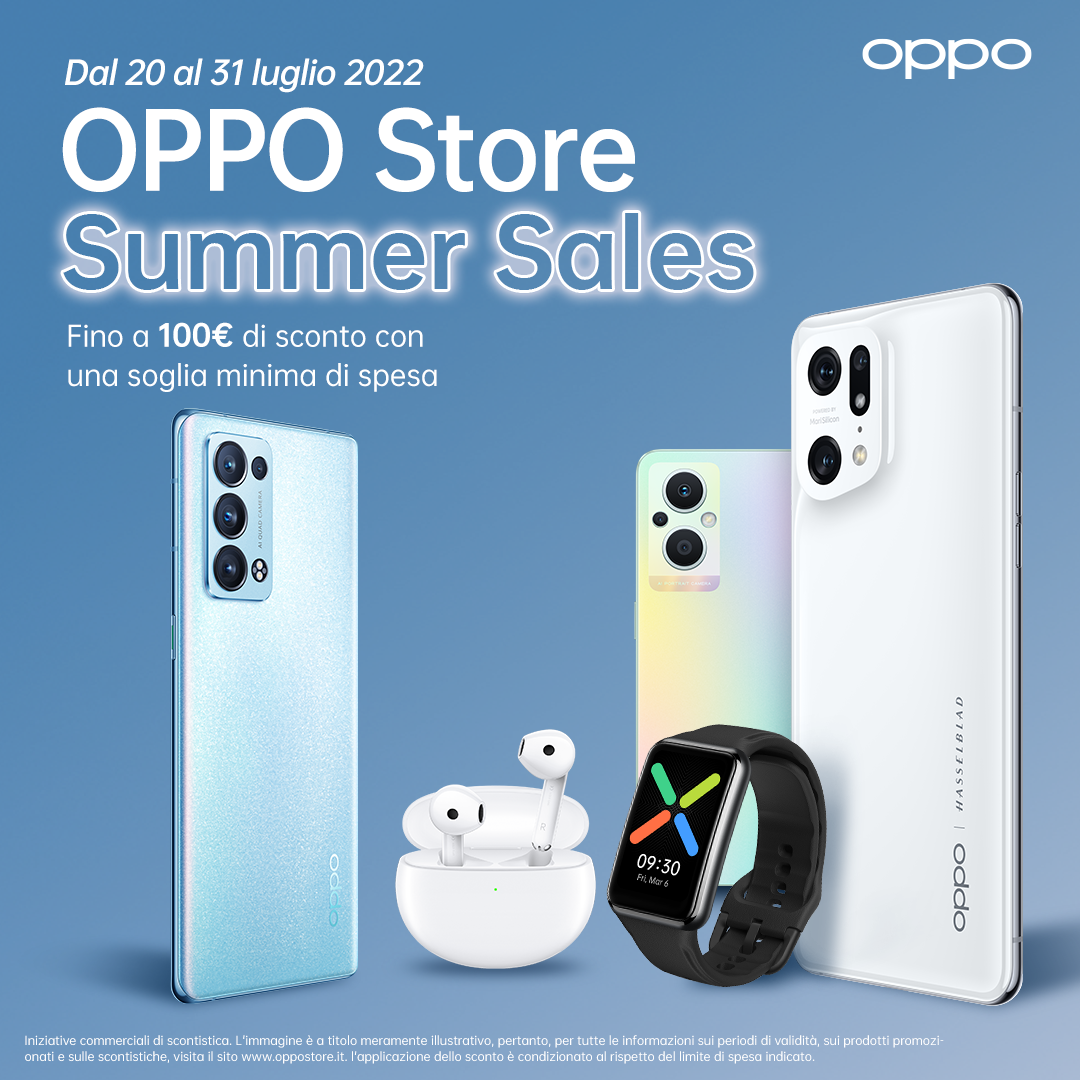 OPPO annuncia oggi la partenza degli OPPO Store Summer Sales - Batista70